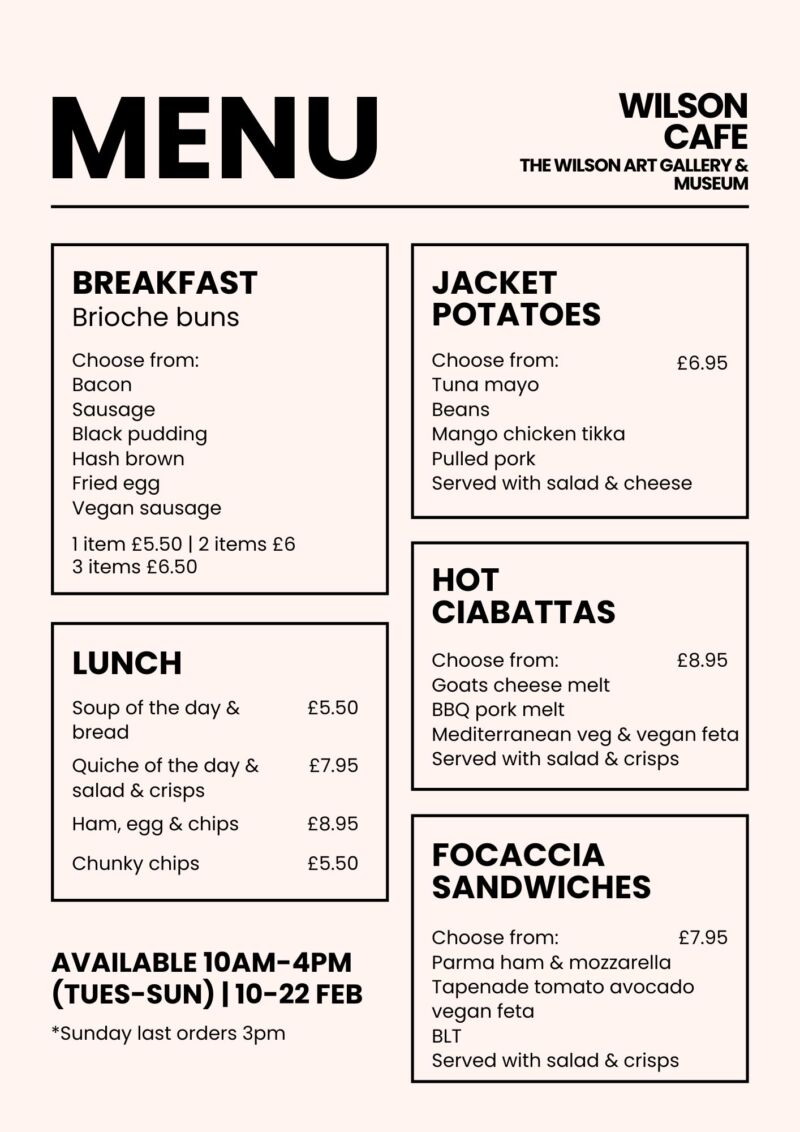 MENUS - The Cheltenham Trust
